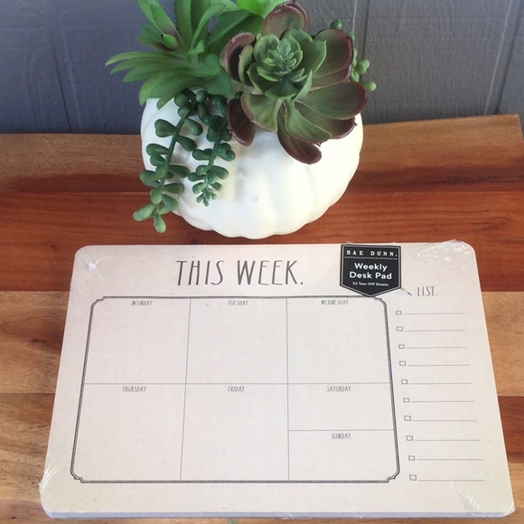 Rae Dunn | Other | Rae Dunn This Week Weekly Desk Pad | Poshmark